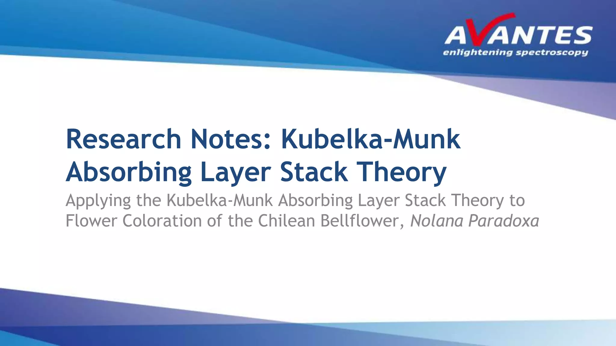 Kubelka munk absorbing layer stack theory | PPTX