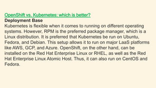 Kubernates vs Openshift: What is the difference and comparison between ...
