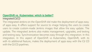Kubernates vs Openshift: What is the difference and comparison between ...