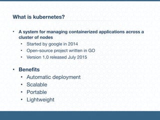Quick introduction to Kubernetes | PPT