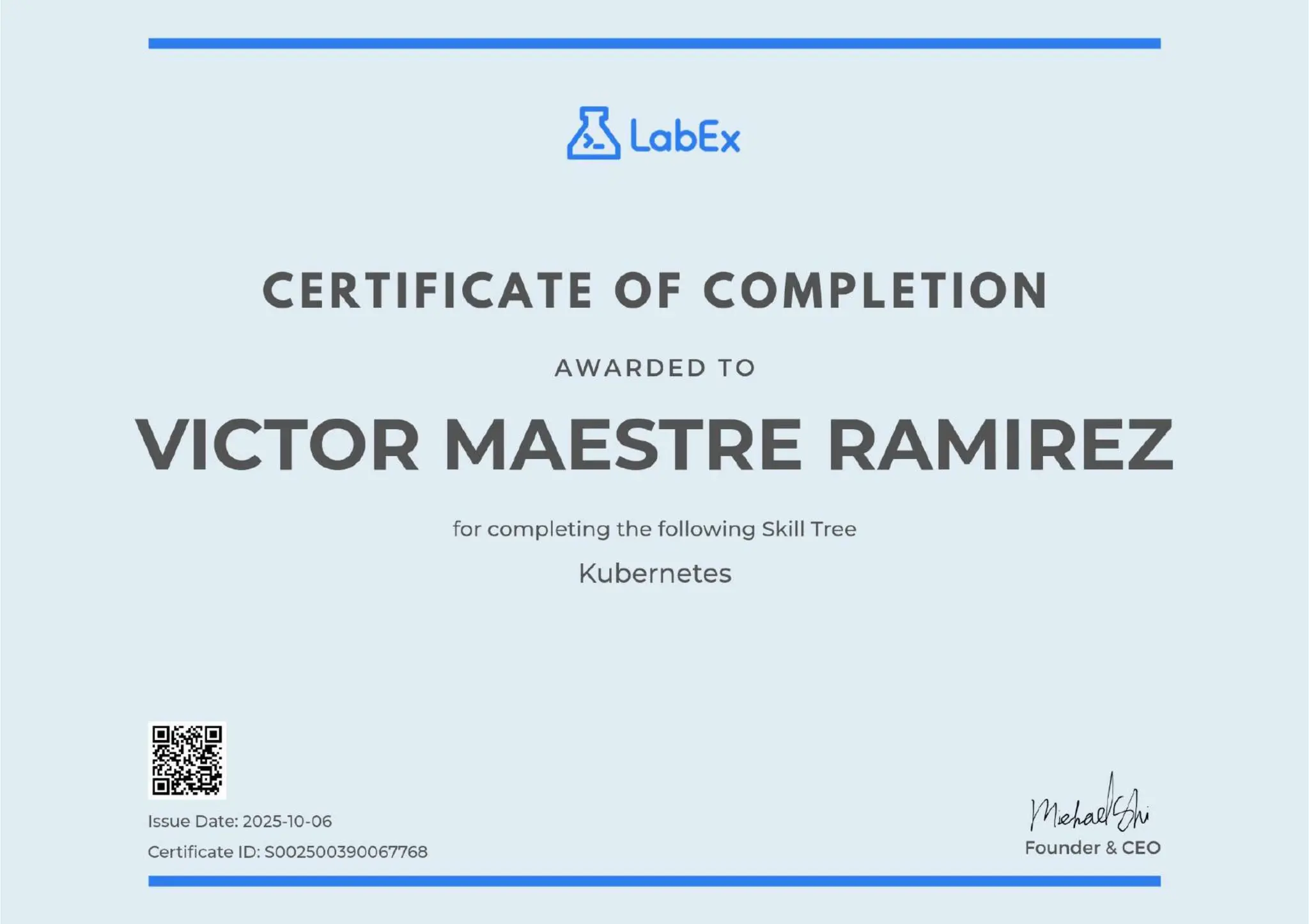 Kubernetes - Certificate of Completion - LabEx | PDF