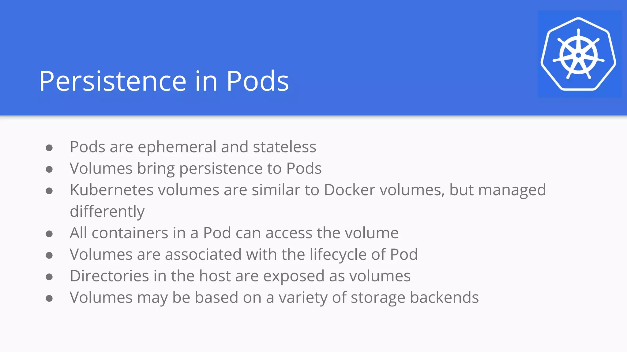 Kubernetes dealing with storage and persistence | PDF