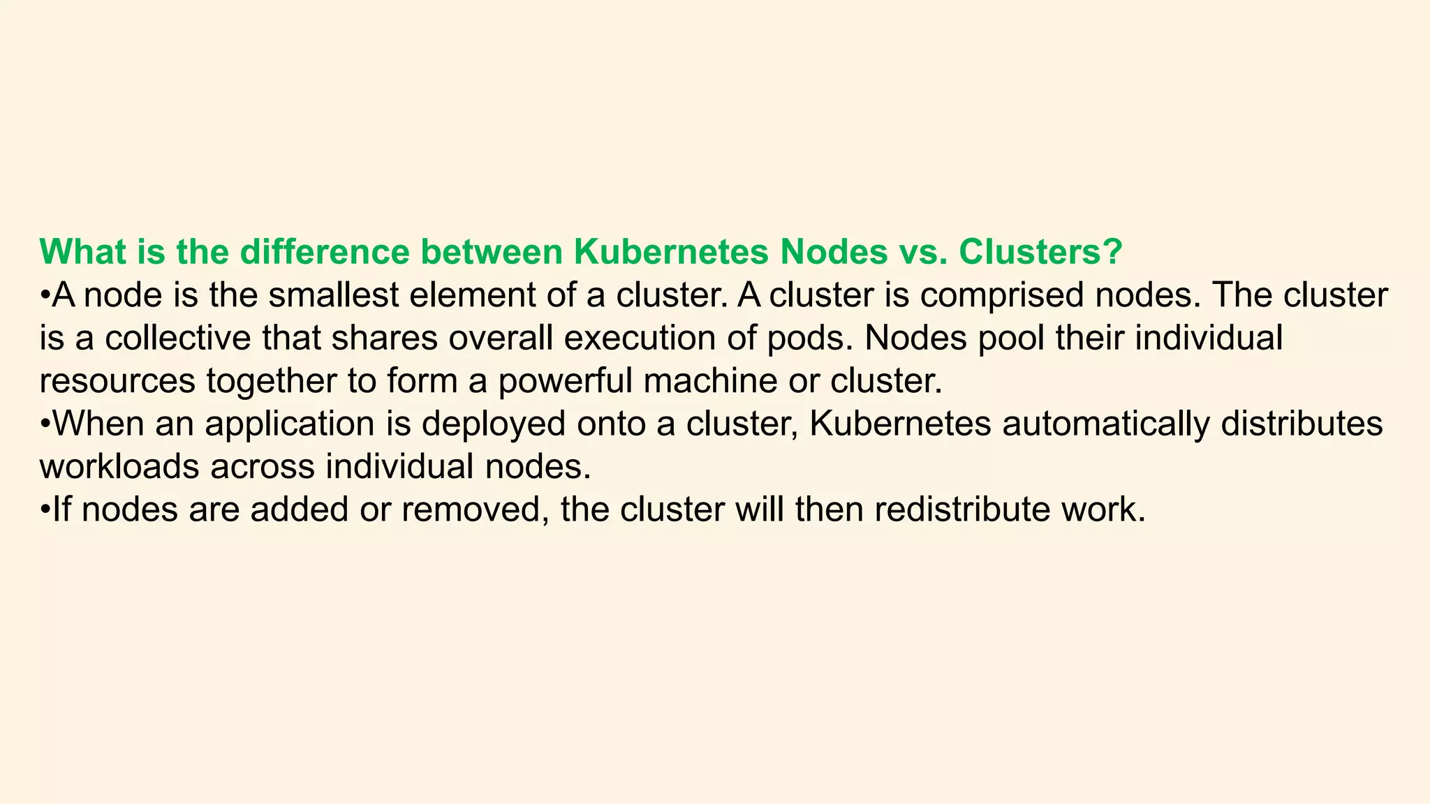Kubernetes Cluster vs Nodes vs Pods vs Containers Comparison | PPT