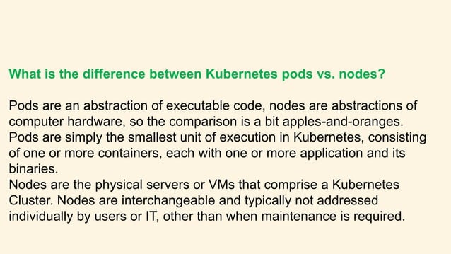 Kubernetes Cluster vs Nodes vs Pods vs Containers Comparison | PPT ...