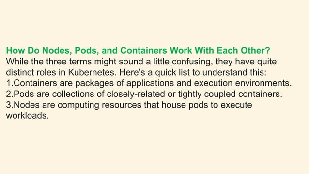 Kubernetes Cluster vs Nodes vs Pods vs Containers Comparison | PPT