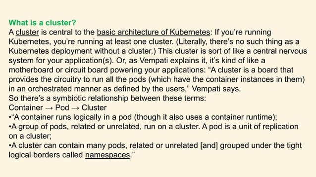 Kubernetes Cluster vs Nodes vs Pods vs Containers Comparison | PPT