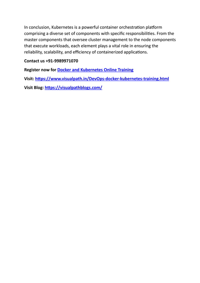 Kubernetes Online Training Docker And Kubernetes Training Pdf