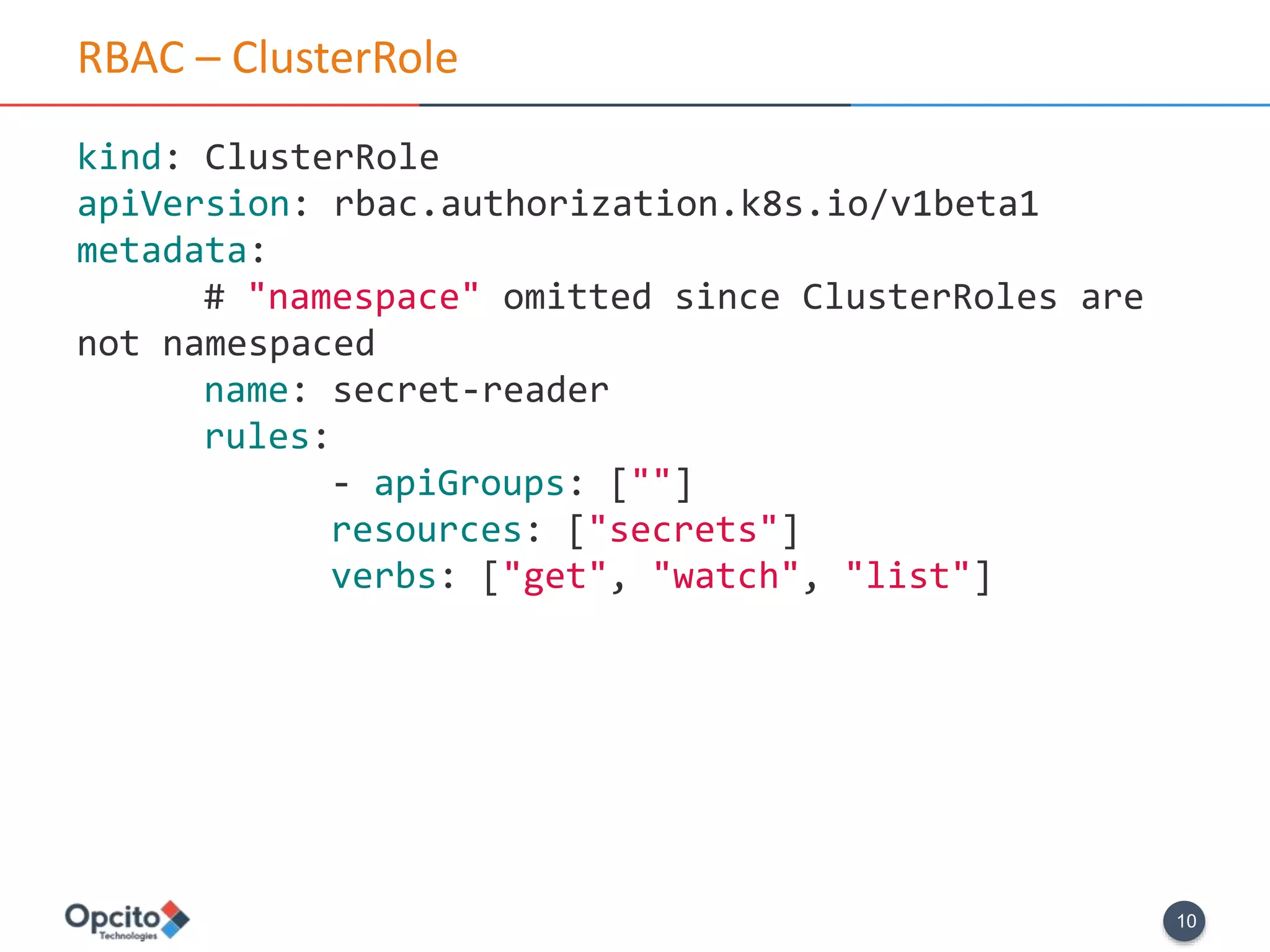 Securing & Monitoring Your K8s Cluster with RBAC and Prometheus”. | PPT