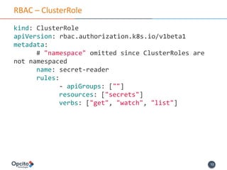 Securing & Monitoring Your K8s Cluster with RBAC and Prometheus”. | PPT