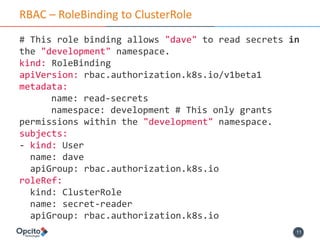 Securing & Monitoring Your K8s Cluster with RBAC and Prometheus”. | PPT