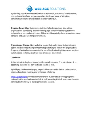 Kubernetes Training for Non-Technical Teams Bridging the Knowledge Gap ...