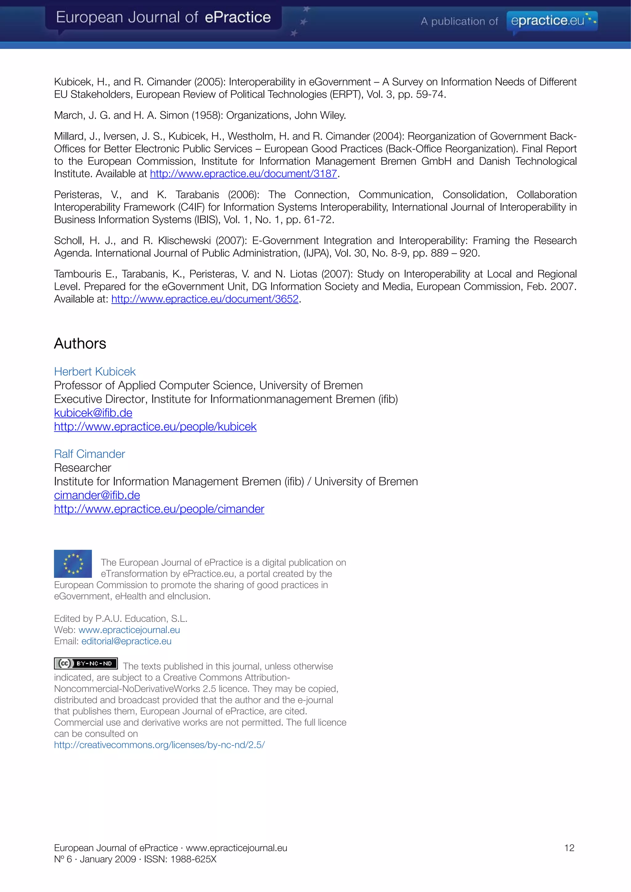 Three dimensions of organizational interoperability. Insights from ...