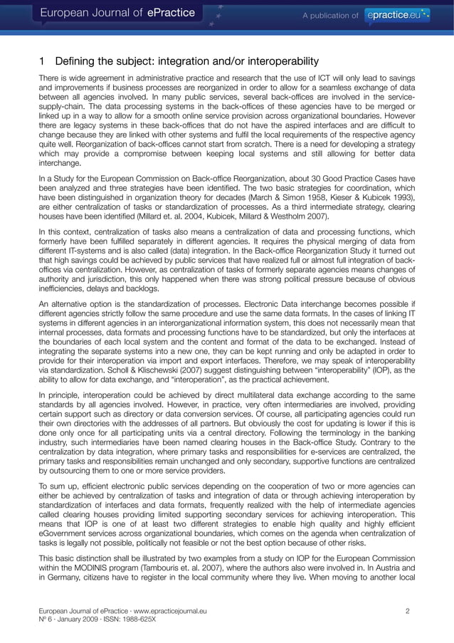 Three dimensions of organizational interoperability. Insights from ...