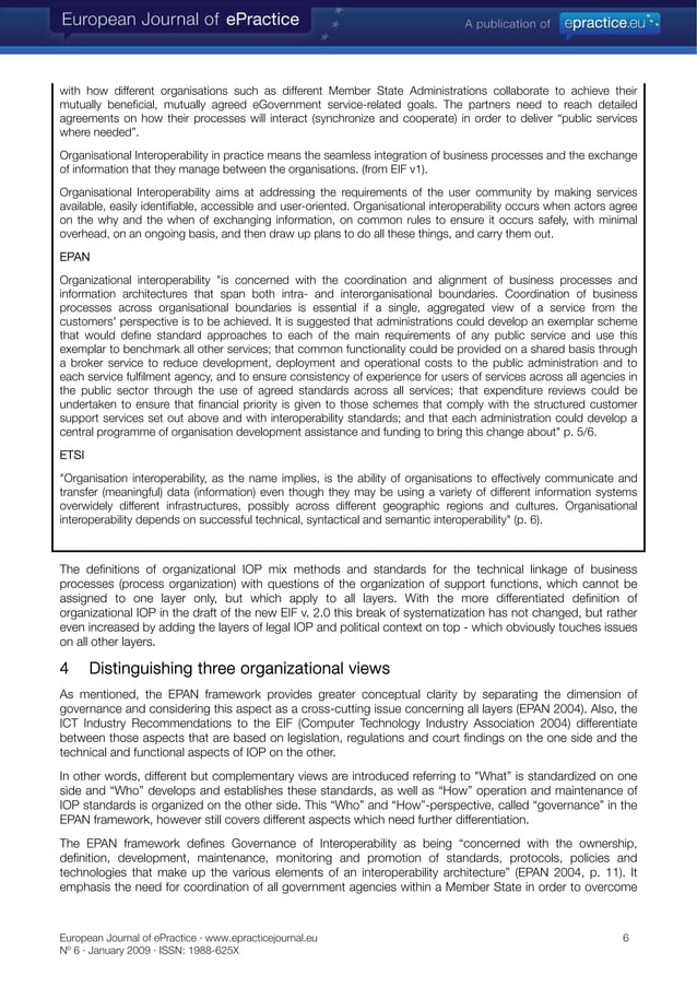 Three dimensions of organizational interoperability. Insights from ...