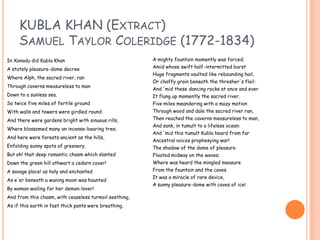 Kubla Khan - COLERIDGE | PPTX