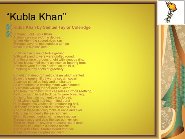 Kubla Khan a fantastic poem by Samuel taylor .ppt