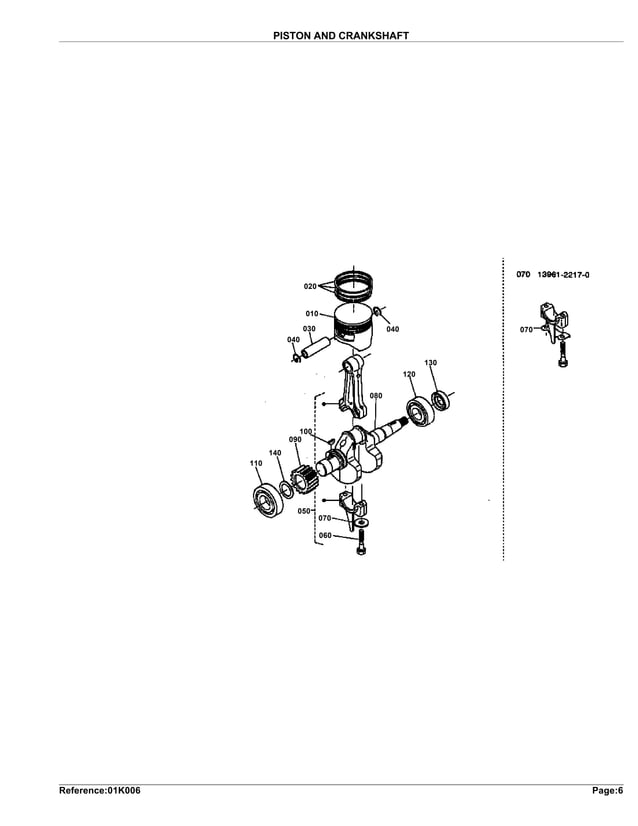 Kubota at70 s walk behind tiller parts catalogue manual | PDF