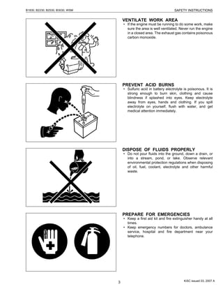 Kubota b1820 b2230 b2530 b3030 tractor workshop manual | PDF | First ...