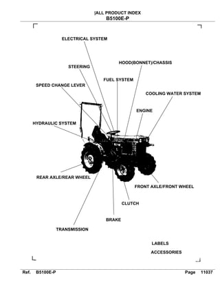 Kubota b5100 e p tractor parts catalogue manual | PDF