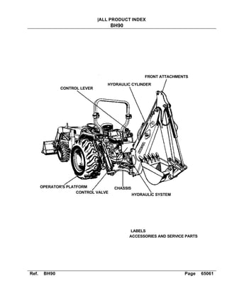 Kubota bh90 backhoe parts catalogue manual | PDF