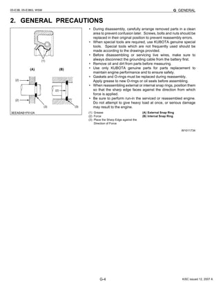 Kubota d1005 e3 bg diesel engine service repair manual | PDF
