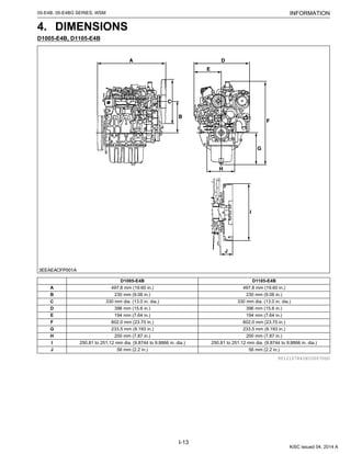 Kubota d1105 e4 b diesel engine service repair manual | PDF