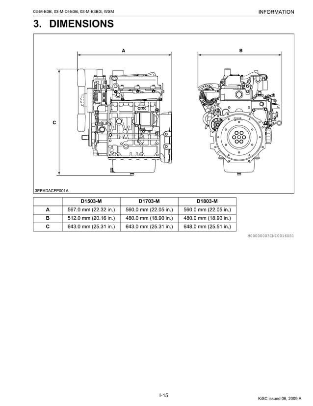 Kubota d1803 m diesel engine service repair manual | PDF