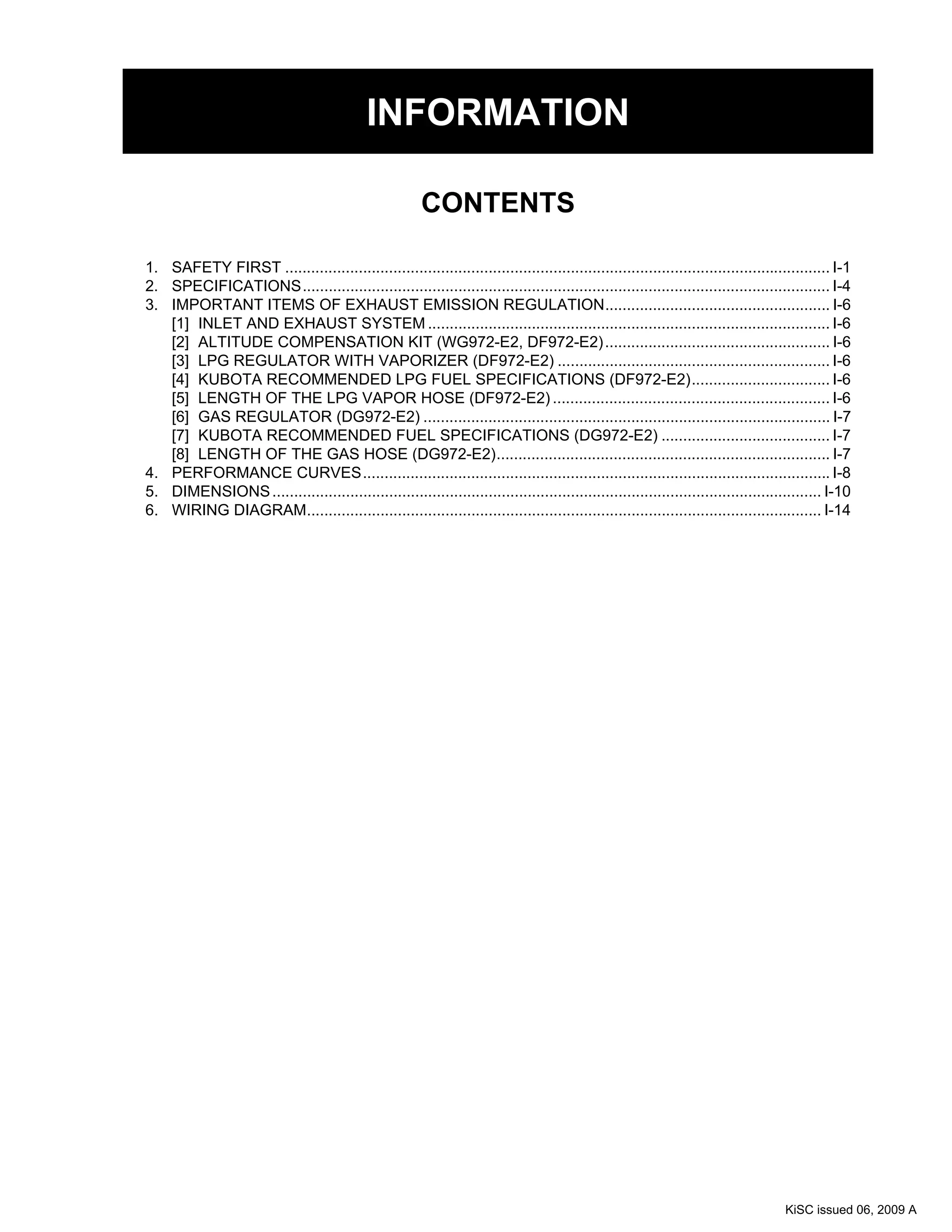 Kubota df972 e2 natural gas engine service repair manual | PDF