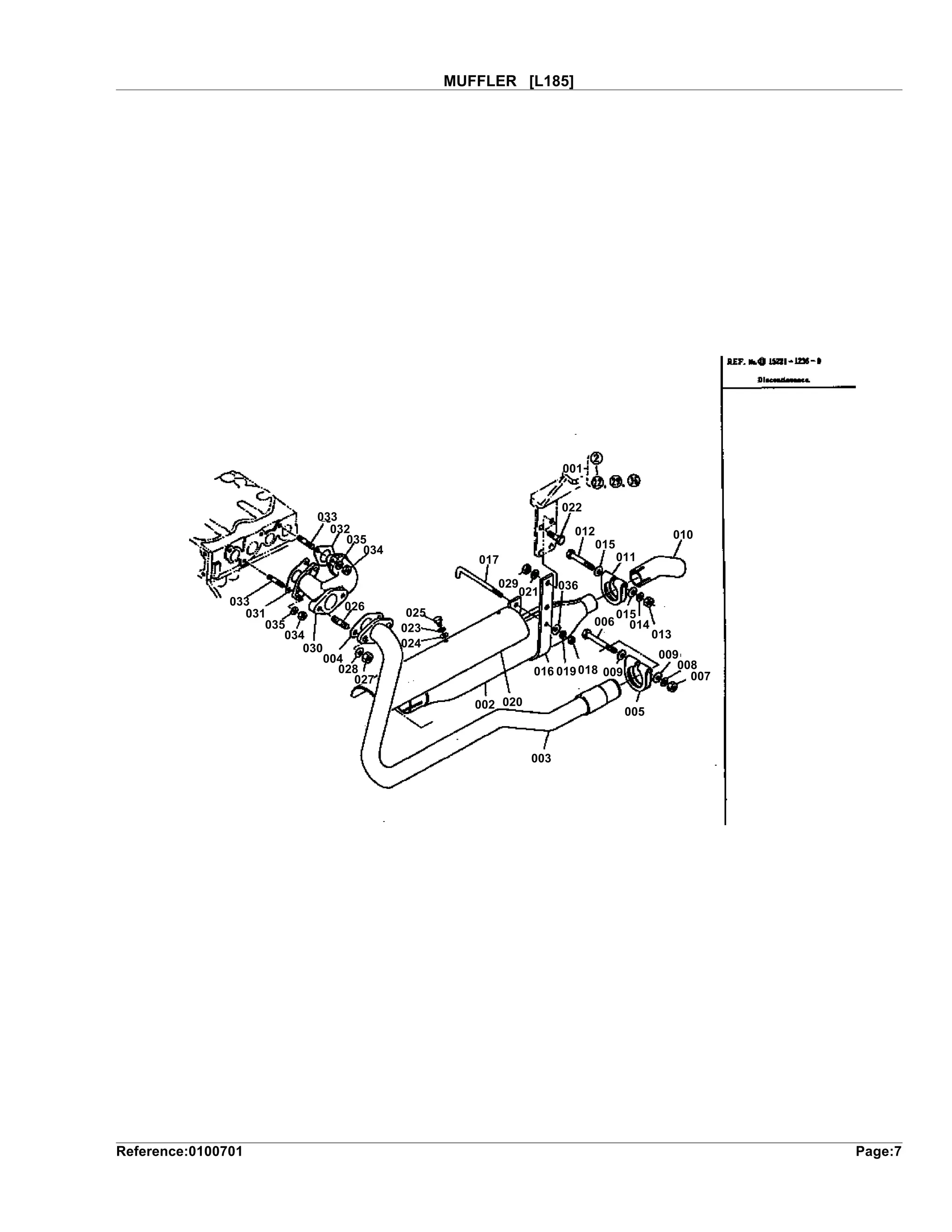 Kubota l185 f tractor parts catalogue manual | PDF