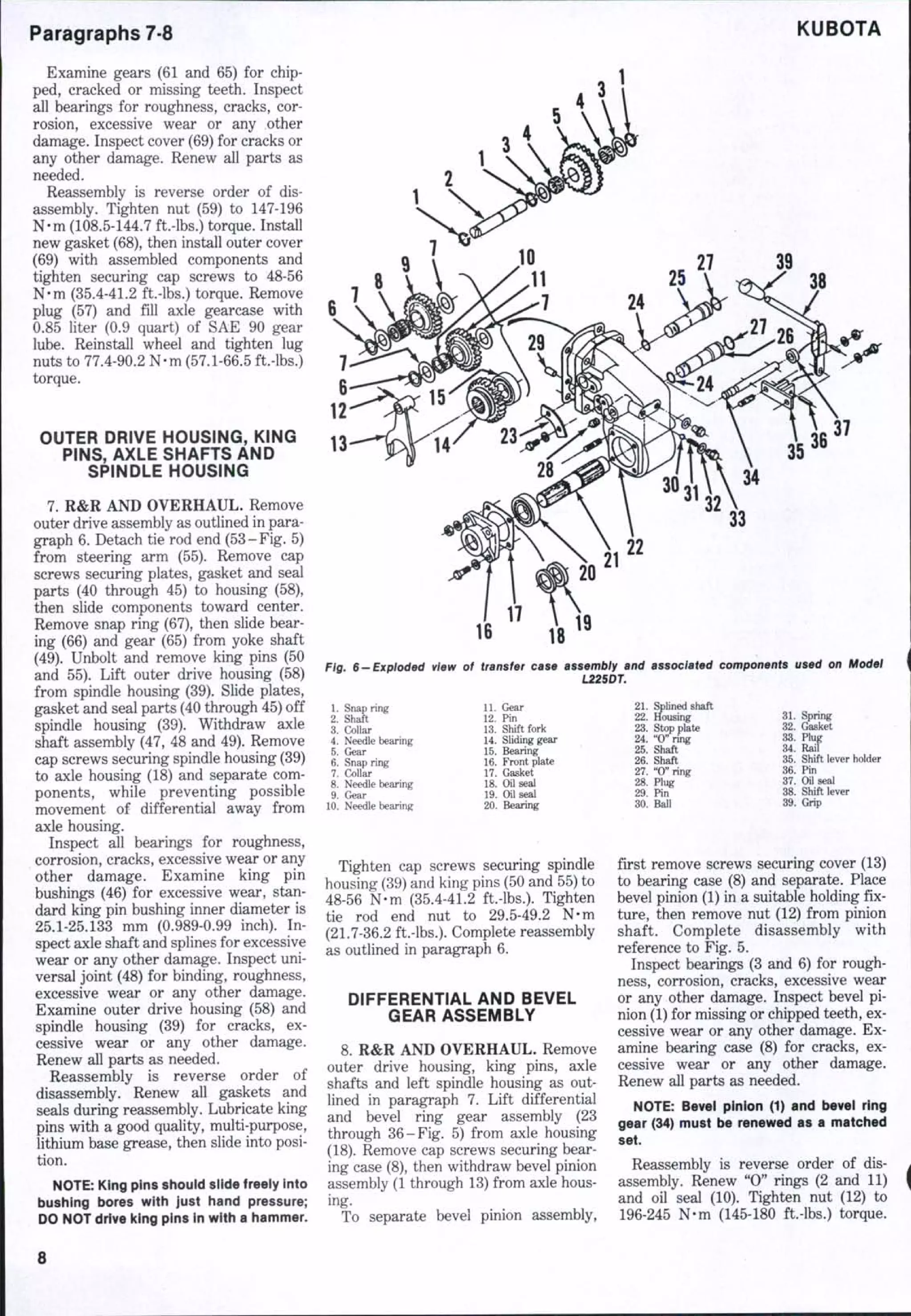 Kubota l225 tractor service repair manual | PDF