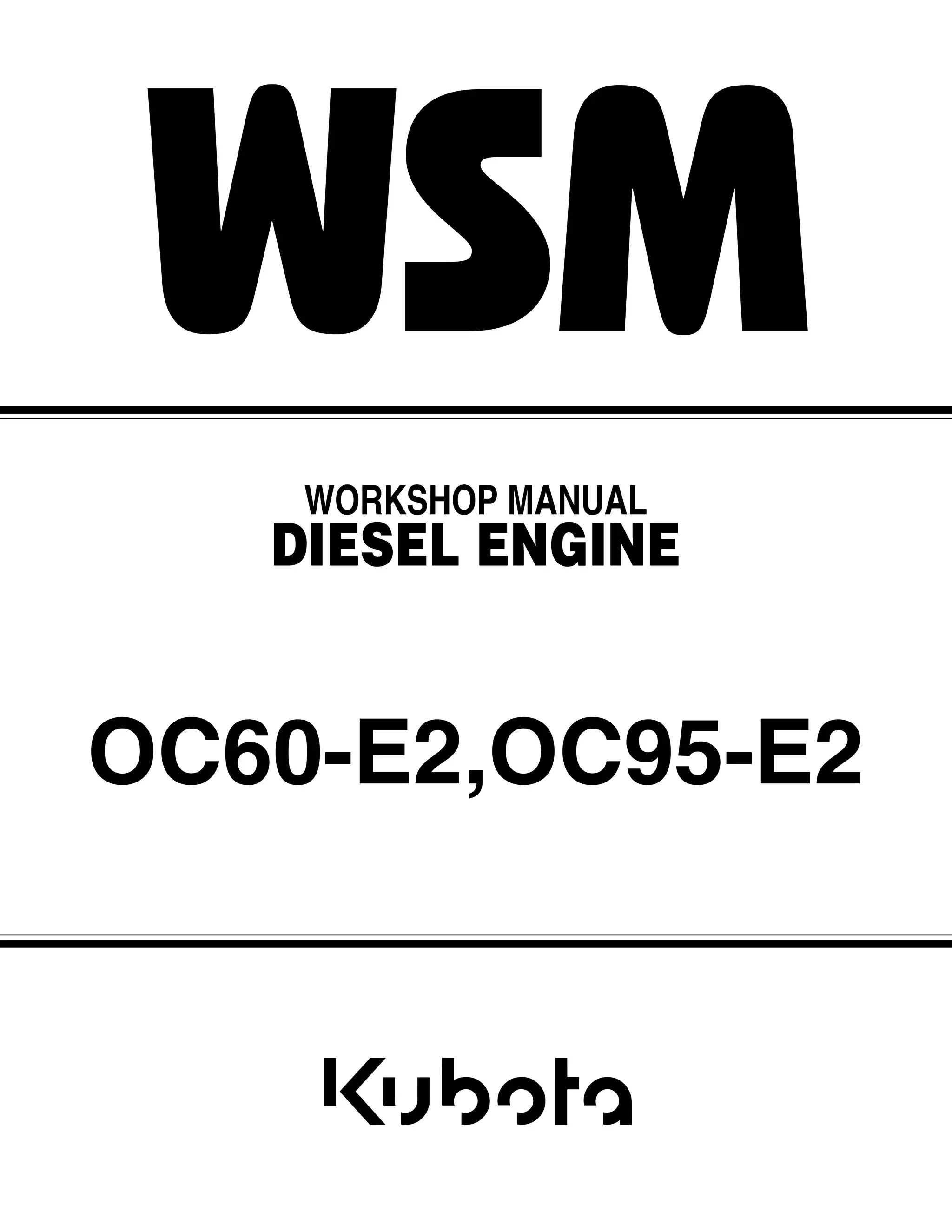 Kubota oc60 e2 (-x) diesel engine service repair manual | PDF