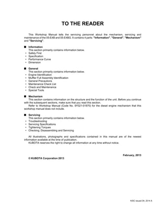 Kubota v1505 e4 b diesel engine service repair manual | PDF