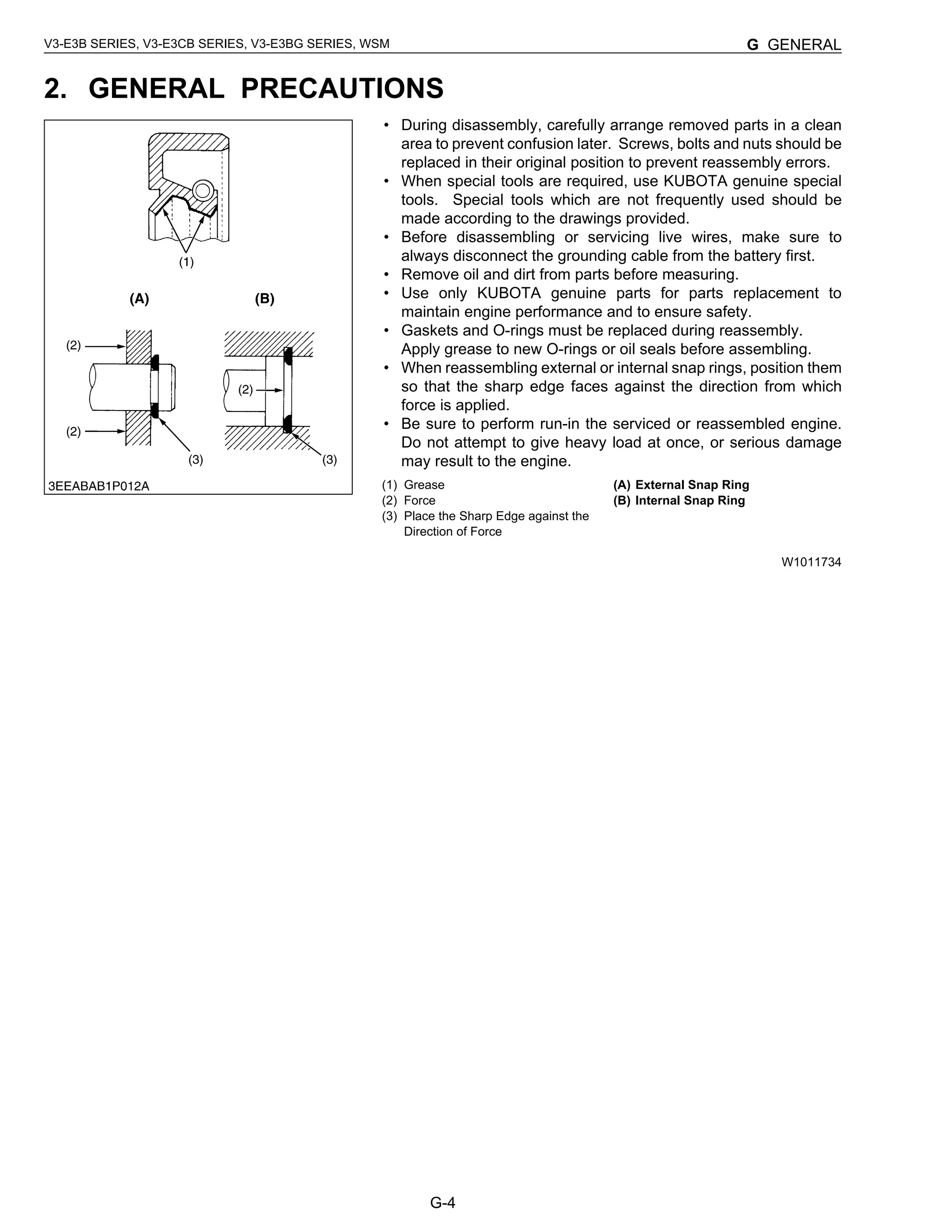 Kubota v3300 e3 bg diesel engine service repair manual | PDF