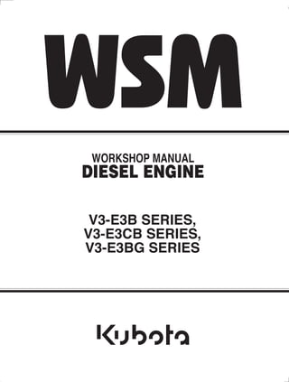 Kubota v3300 e3 bg diesel engine service repair manual | PDF