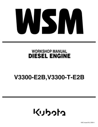 Kubota v3300 t-e2 b diesel engine service repair manual | PDF