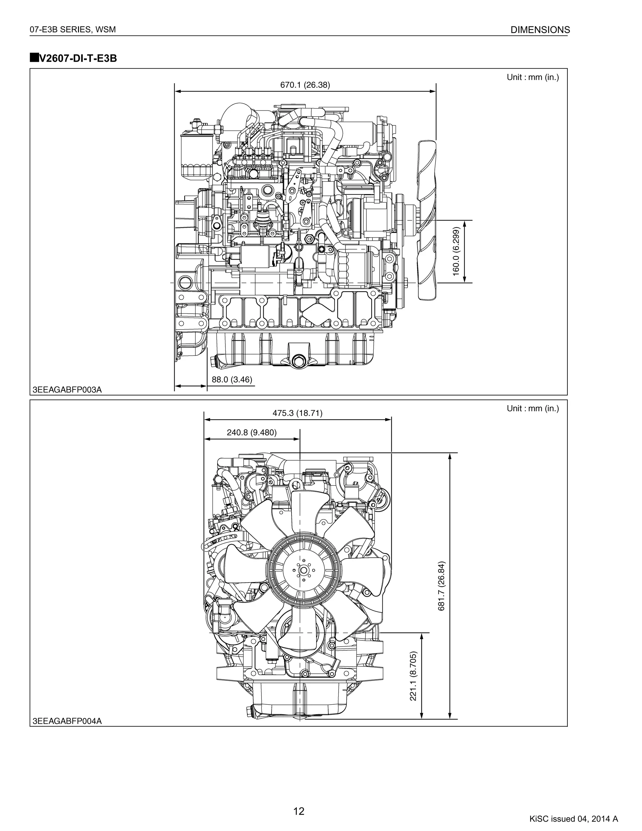 Kubota v3307 di-t-e3 b diesel engine service repair manual | PDF