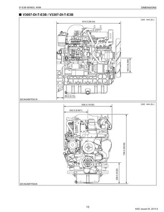 Kubota v3307 di-t-e3 b diesel engine service repair manual | PDF