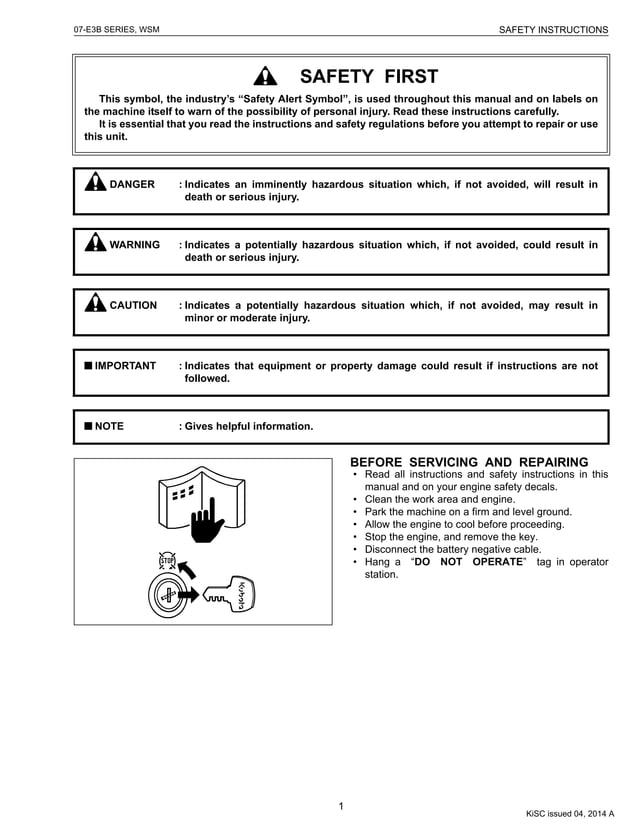 Kubota v3307 di-t-e3 b diesel engine service repair manual | PDF