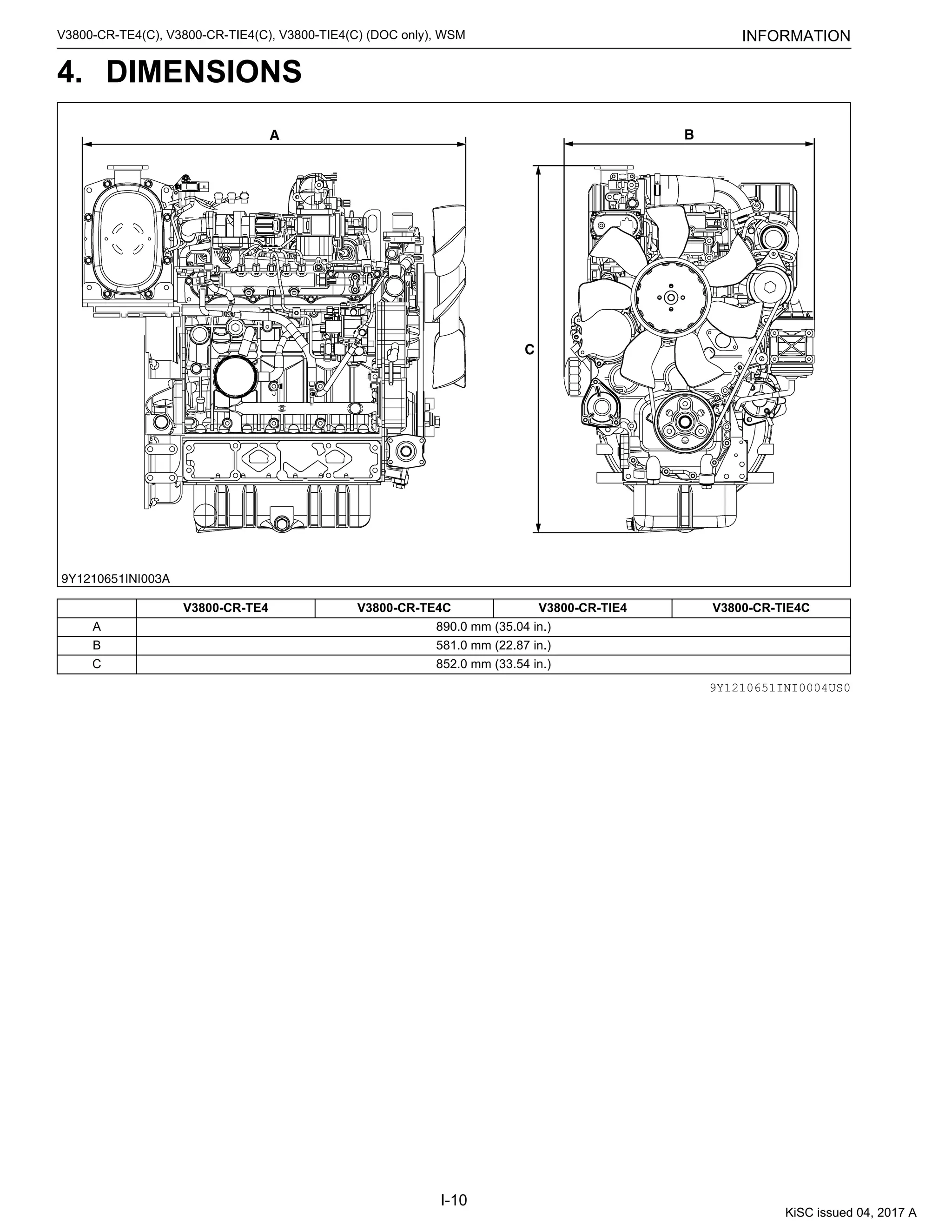 Kubota v3800 cr-te4 c diesel engine service repair manual | PDF