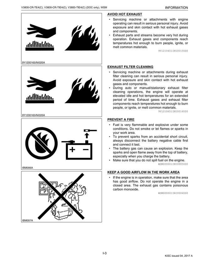 Kubota v3800 cr-te4 diesel engine service repair manual | PDF