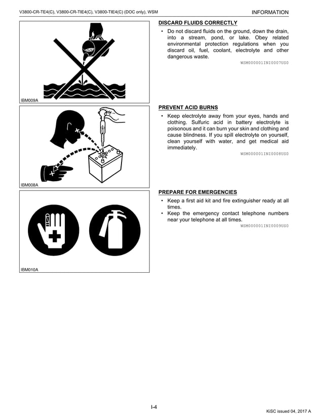 Kubota v3800 cr-te4 diesel engine service repair manual | PDF