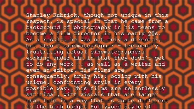 Kubrick Visual Style - Alex Zemtsov | PPT