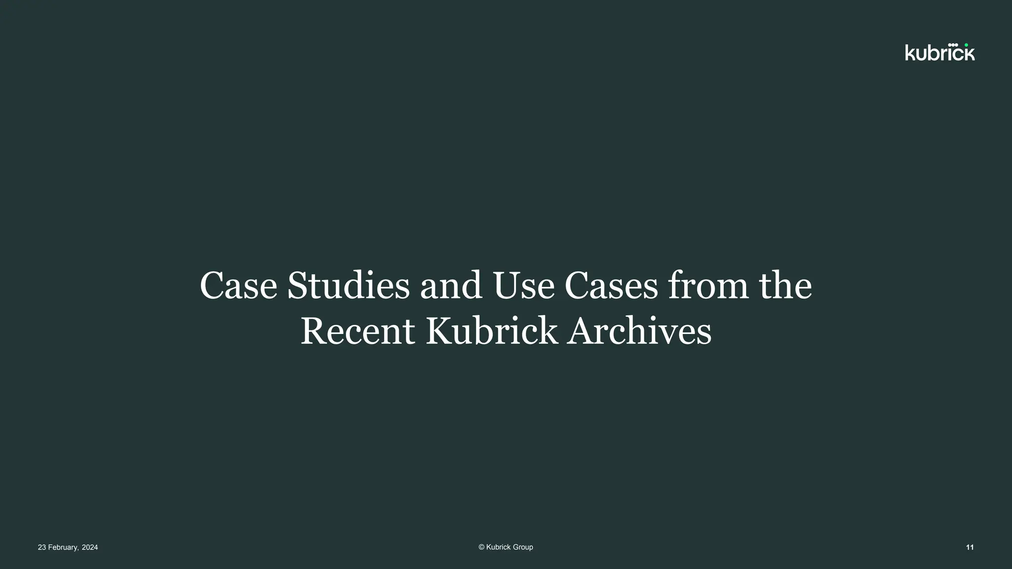 KUBRICK Graphs: A journey from in vogue to success-ion | PPTX