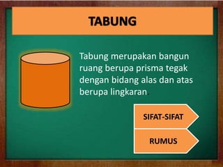 Bangun Ruang (Kubus, Balok, dan Tabung) | PPTX