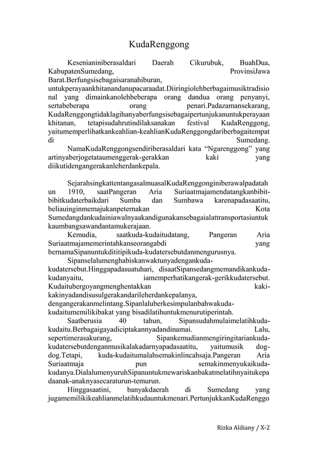 Kuda renggong | DOCX