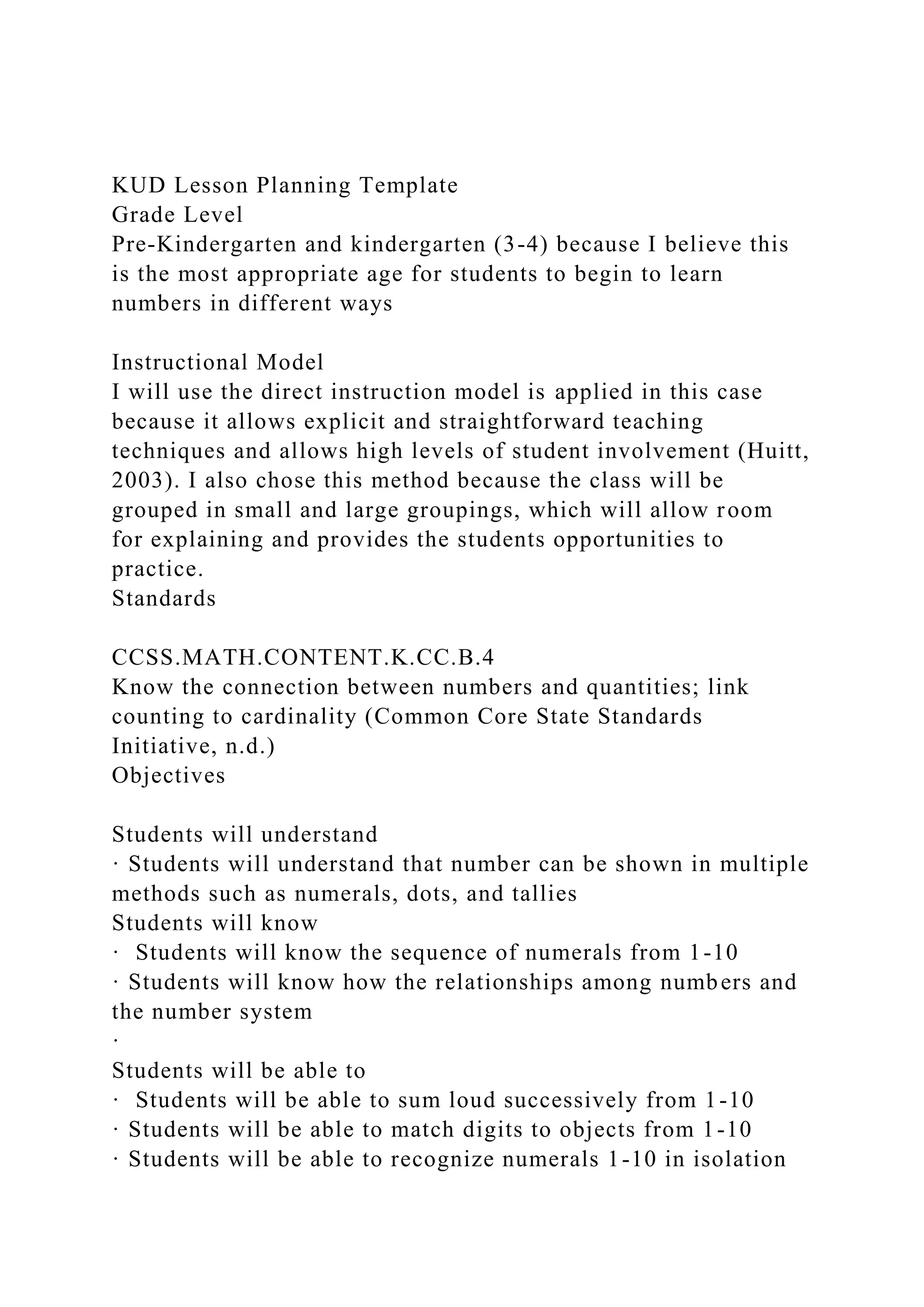 KUD Lesson Planning TemplateGrade LevelPre-Kindergarten and ki.docx