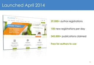 Kudos – Greater Research Impact (David Sommer - APE 2015) | PPT