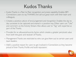 Kudos Badges for IBM Connections - Driving User Adoption | PPT