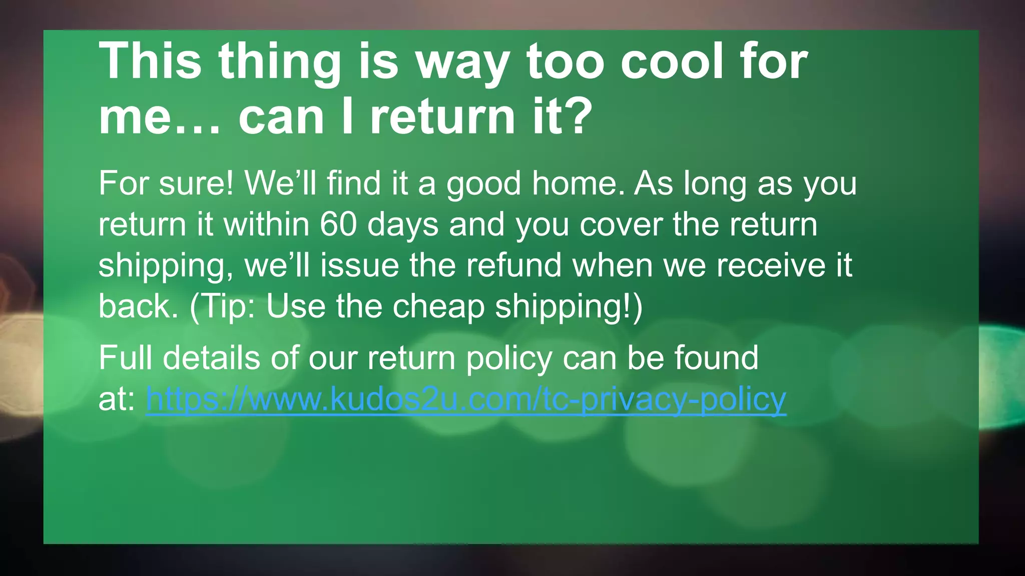 Kudos Customised Display Case | PPTX