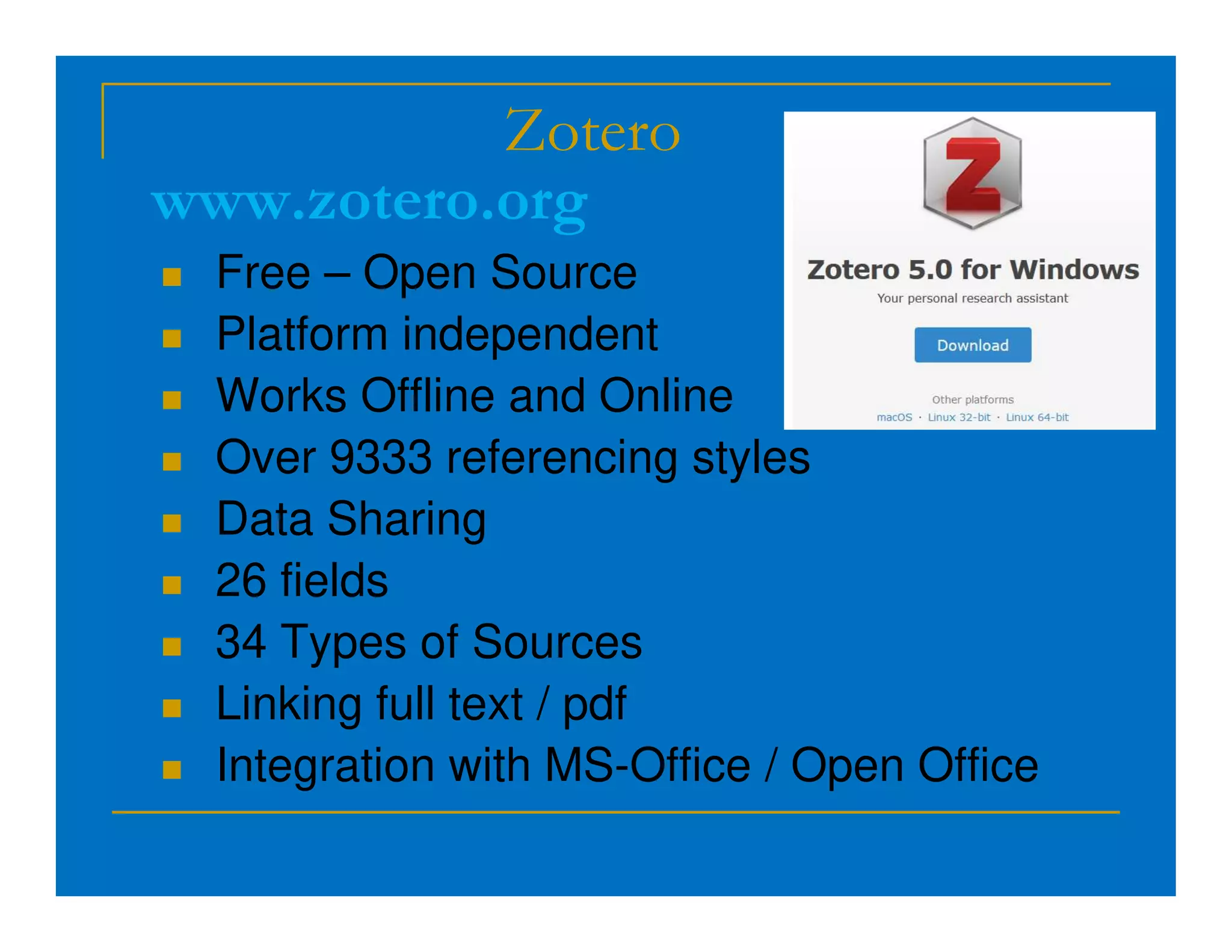 Referencing in research using Zotero | PPT
